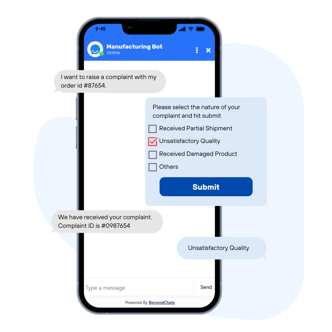 Chatbot For Manufacturing - Beyondchats